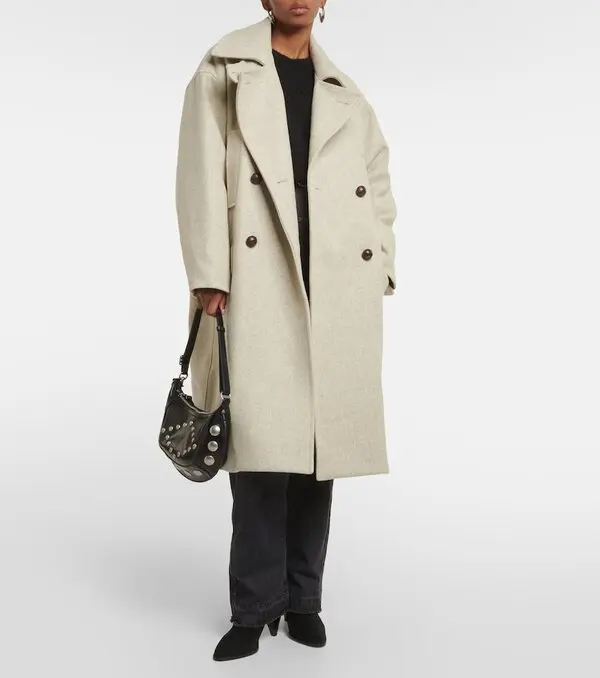 Isabel Marant Fabiola Oversized Wool Coat - Beige