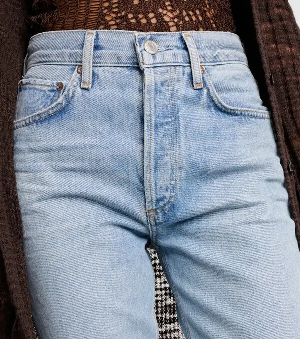 AGOLDE Riley High-rise Cropped Straight Jeans - Blue