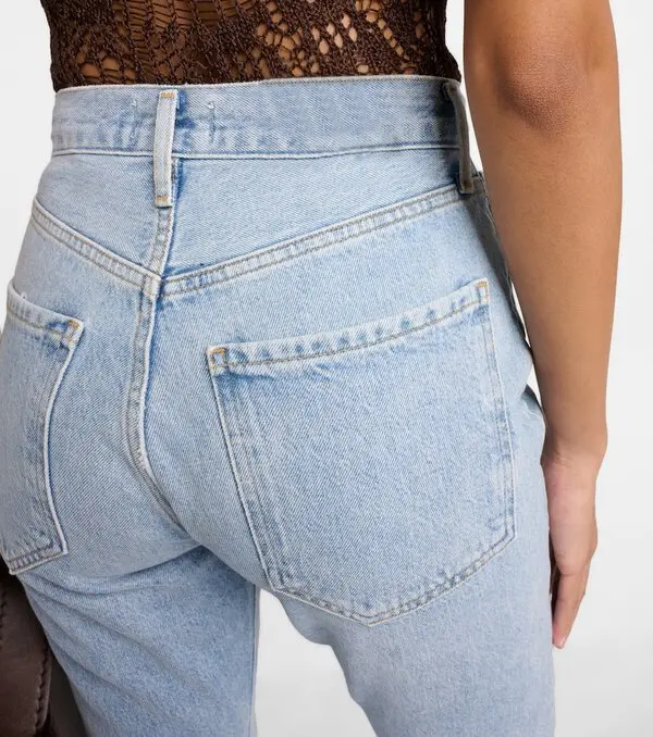 AGOLDE Riley High-rise Cropped Straight Jeans - Blue