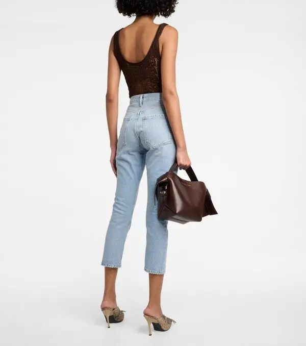 AGOLDE Riley High-rise Cropped Straight Jeans - Blue