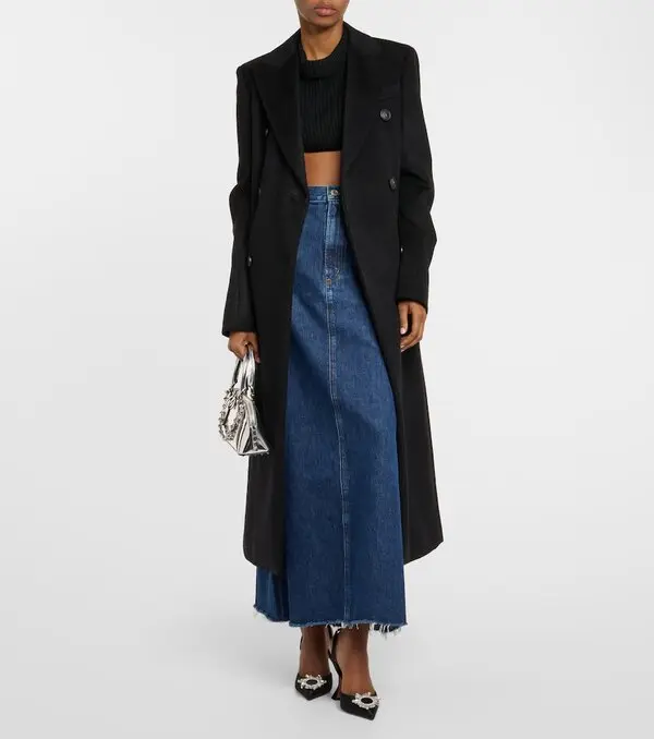 AGOLDE Hilla Denim Maxi Skirt - Blue
