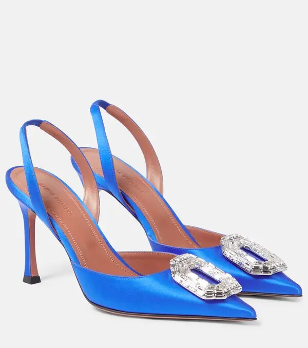 Amina Muaddi Camelia Slingback Pumps - Blue
