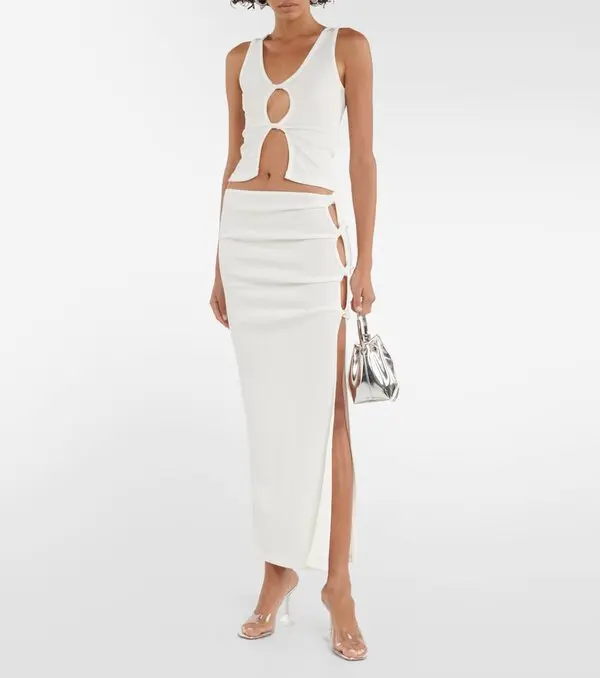 Christopher Esber Cutout Jersey Maxi Skirt - White