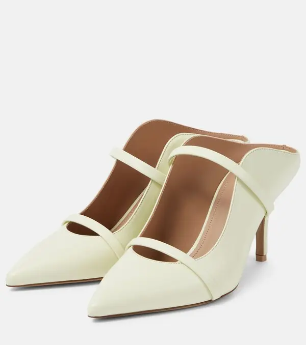 MALONE SOULIERS Maureen Leather Mules - Yellow