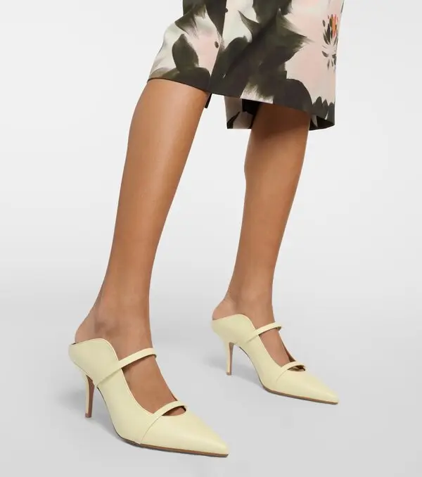 MALONE SOULIERS Maureen Leather Mules - Yellow