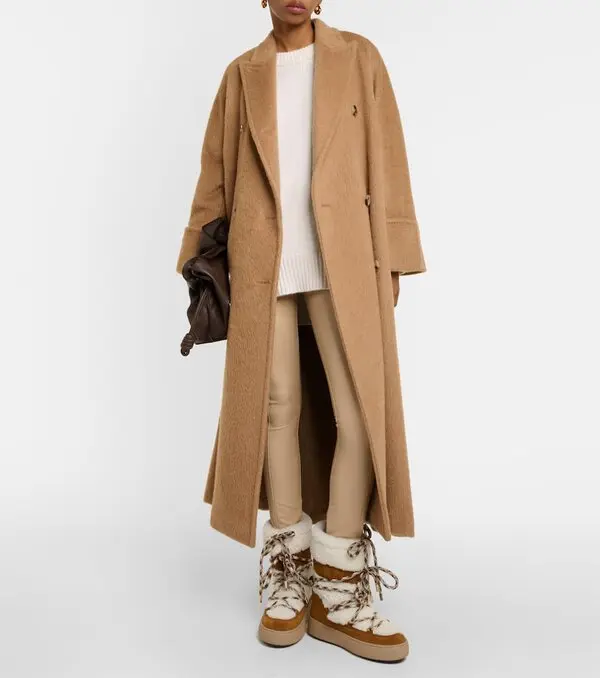 Moon Boot Ltrack Shearling And Suede Ankle Boots