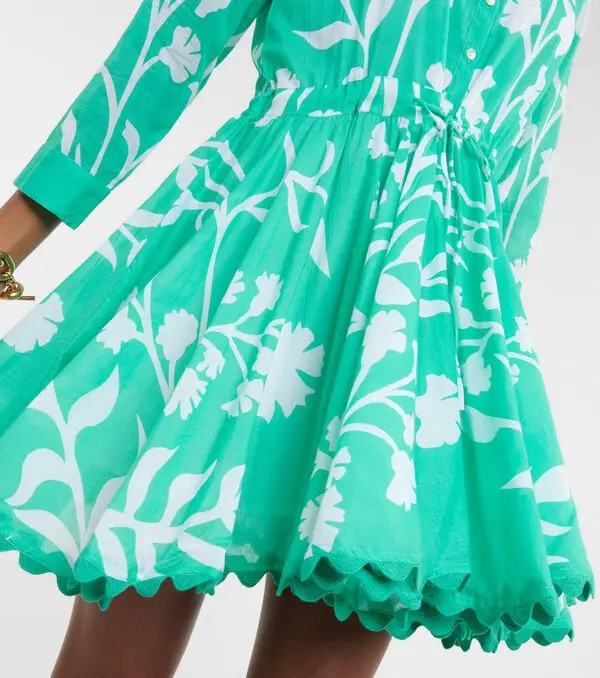 Juliet Dunn Majorelle Printed Cotton Shirt Dress In Green - 50% Off |  Editorialist