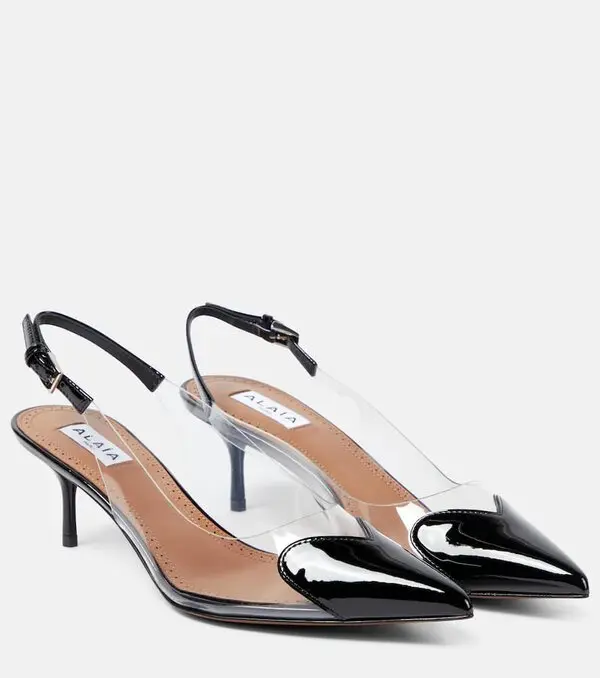 Alaïa Cœur Leather-trimmed Pumps - Black