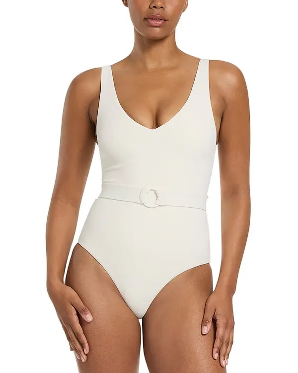 JETS Belted One Piece Swimsuit - Cream