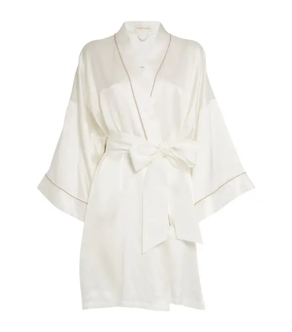 Olivia Von Halle Silk Mimi Robe - Ivory