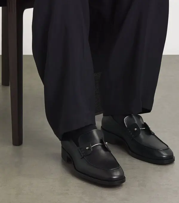 CHRISTIAN LOUBOUTIN Chambelimoc Calfskin Loafers - Black