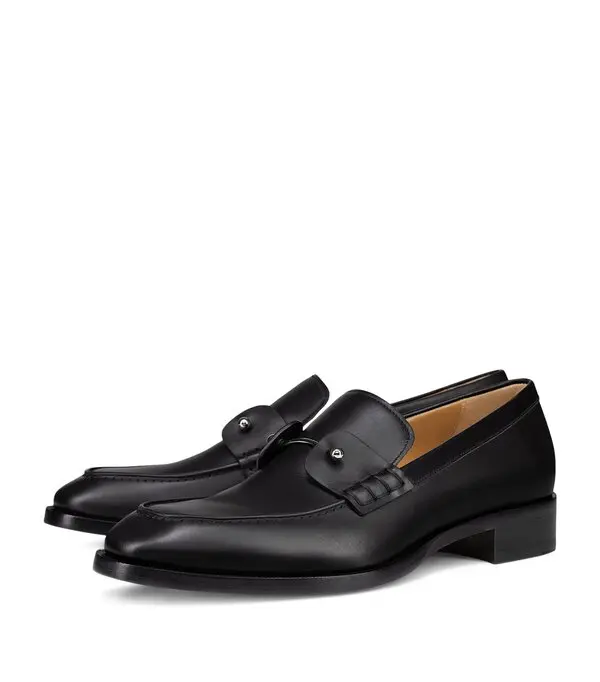 CHRISTIAN LOUBOUTIN Chambelimoc Calfskin Loafers - Black