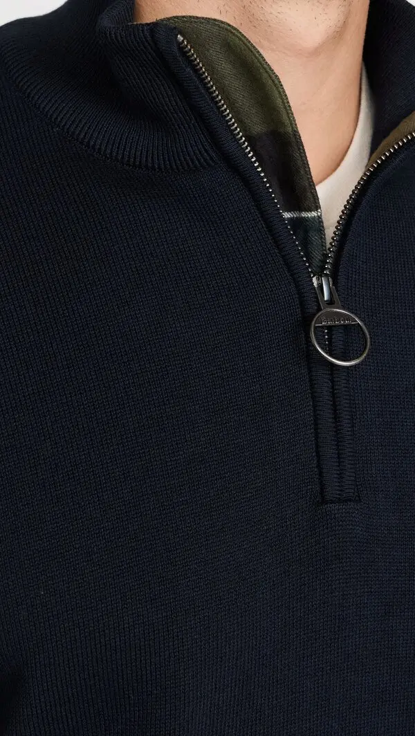 Barbour Cotton Half Zip Sweater - Navy