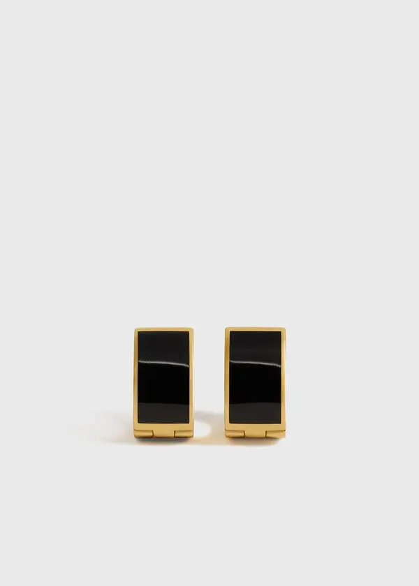 TOTEME Signature Hoop Earrings - Black,gold