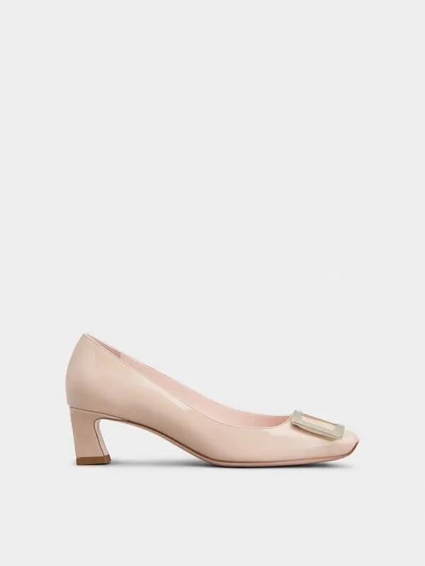 ROGER VIVIER Trompette Patent Leather Pumps - Beige
