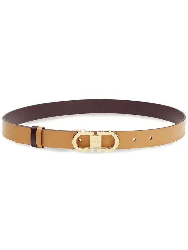 FERRAGAMO Gancini Buckle Reversible Leather Belt - Neutrals