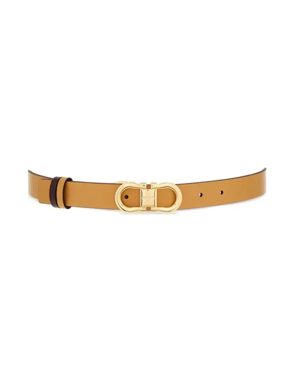 FERRAGAMO Gancini Buckle Reversible Leather Belt - Neutrals