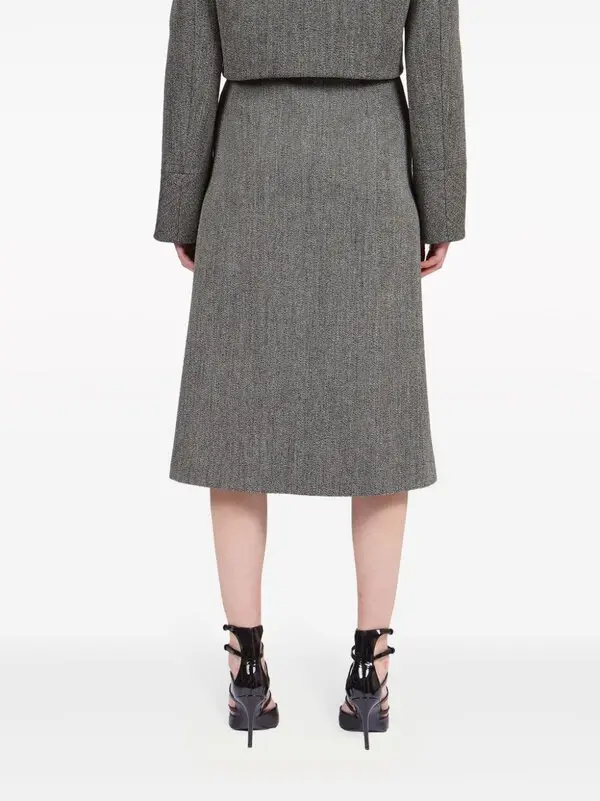 FERRAGAMO Tweed Wrap Midi Skirt