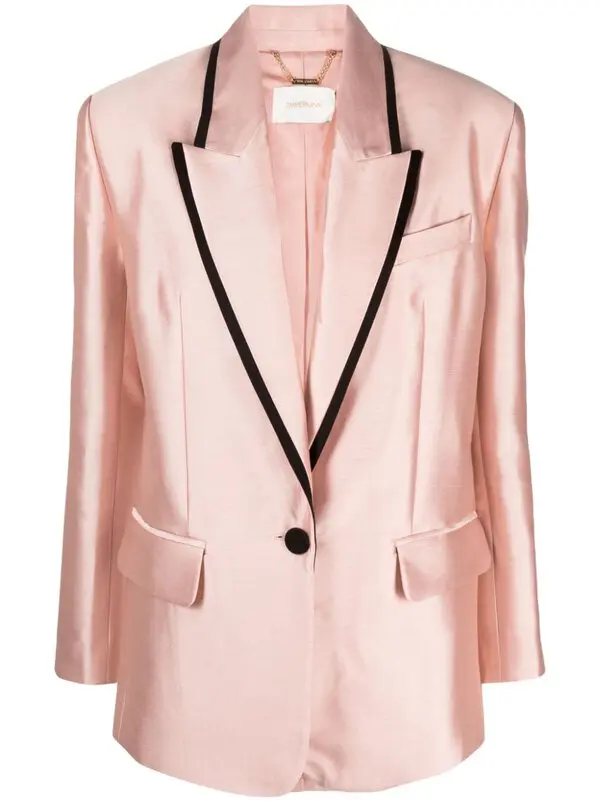 Zimmermann Contrasting-trim Single-breasted Blazer