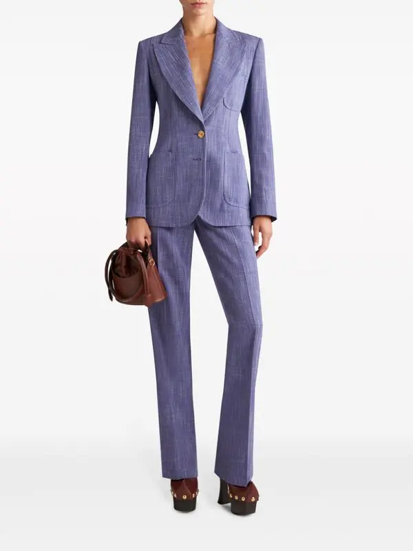 Etro Single-breasted Slub Blazer - Purple