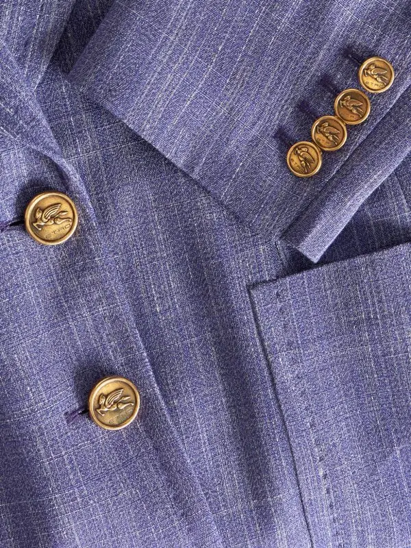 Etro Single-breasted Slub Blazer - Purple