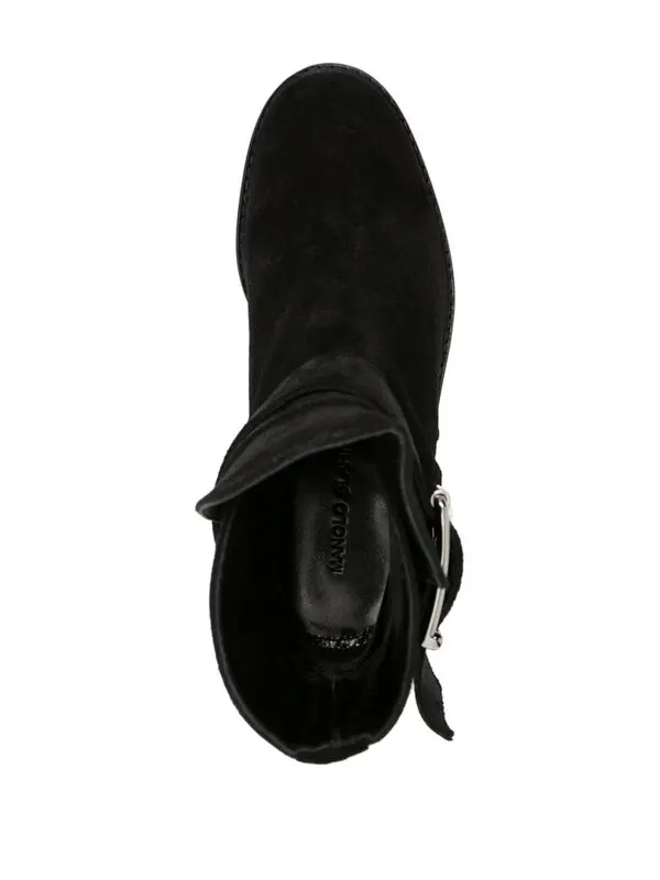 Manolo Blahnik Buckle-detail Suede Ankle Boots