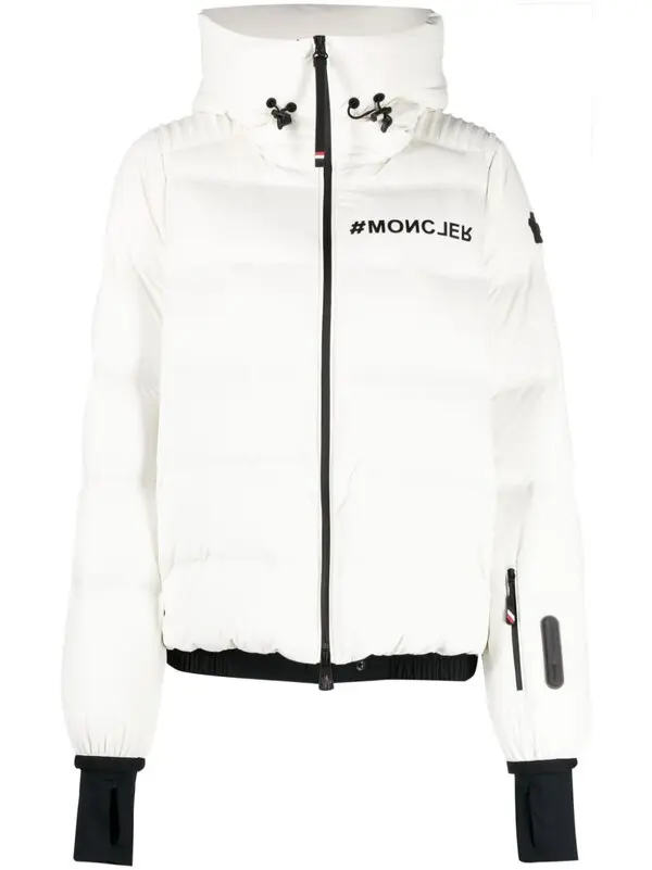 Moncler Suisses Logo-print Puffer Jacket - White