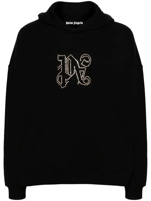 Palm Angels Monogram-appliqué Cotton Hoodie
