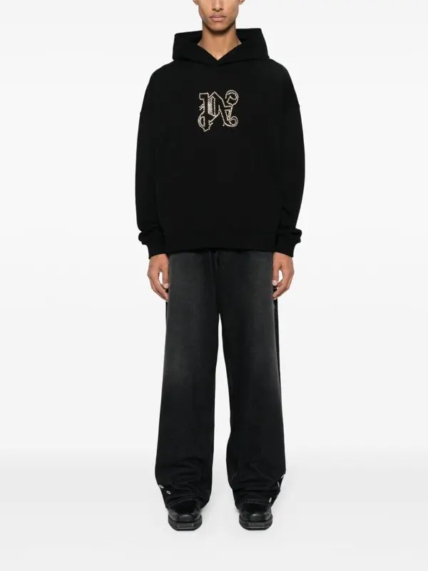 Palm Angels Monogram-appliqué Cotton Hoodie
