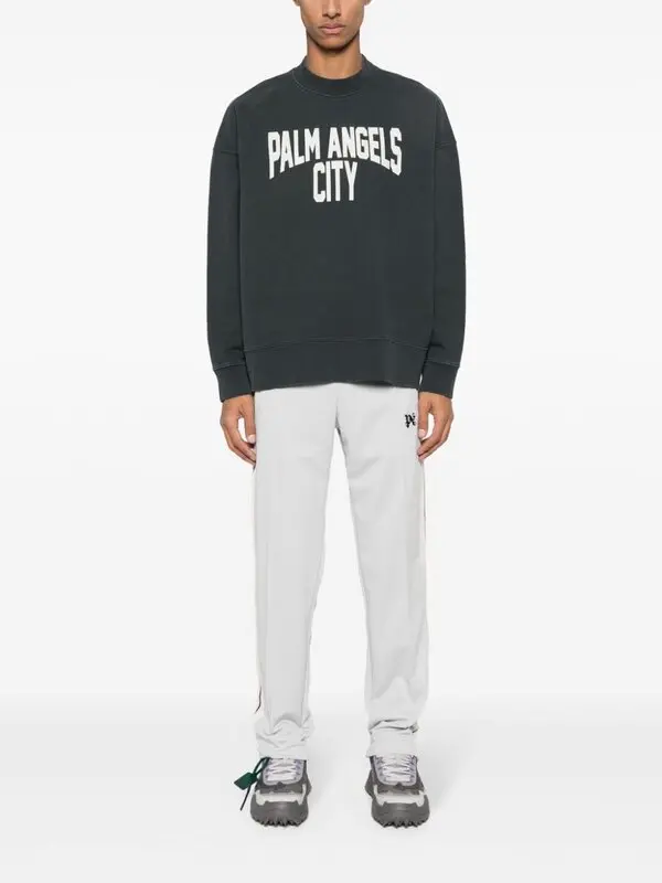 Palm Angels Monogram-embroidered Track Pants - Grey