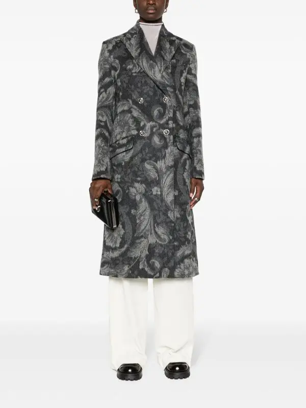 Versace Barocco Stencil Double-breasted Coat