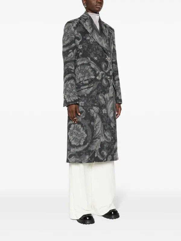 Versace Barocco Stencil Double-breasted Coat