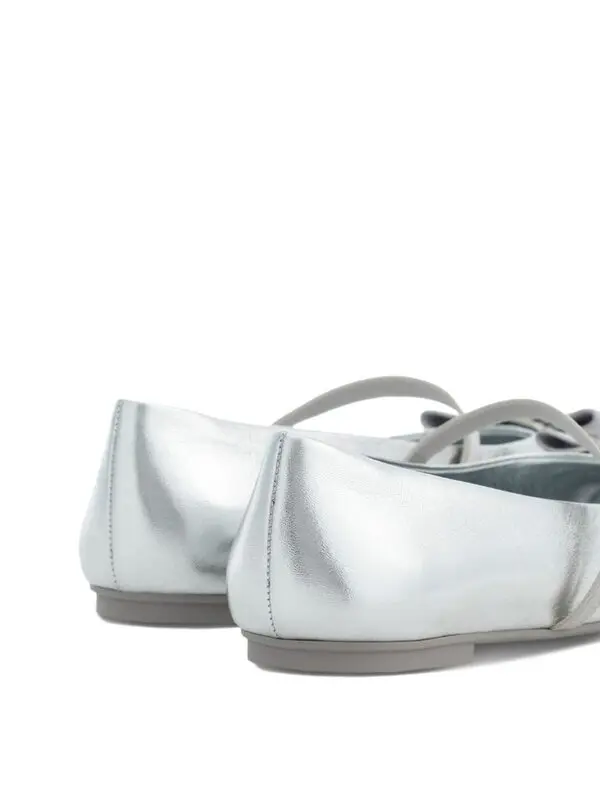 FERRAGAMO Vara Plate Ballet Flats - Silver