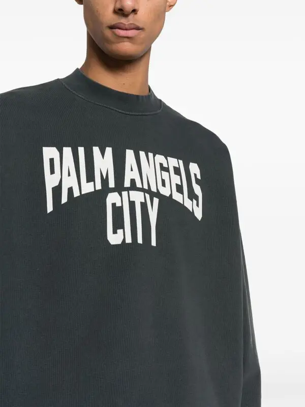 Palm Angels City Washed-effect Sweatshirt
