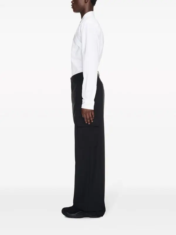 Off-White Crossover-collar Cotton Shirt - White