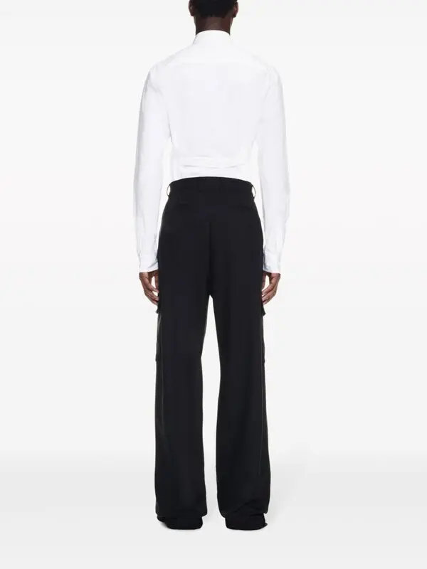 Off-White Crossover-collar Cotton Shirt - White