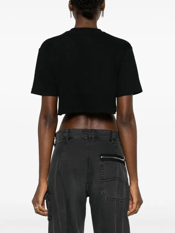 Off-White Off-stamp Cropped T-shirt - Black