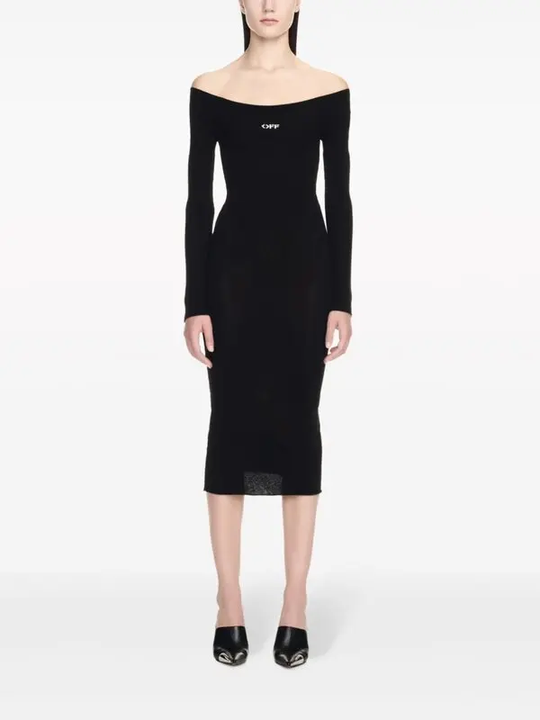 Off-White Off-shoulder Dress