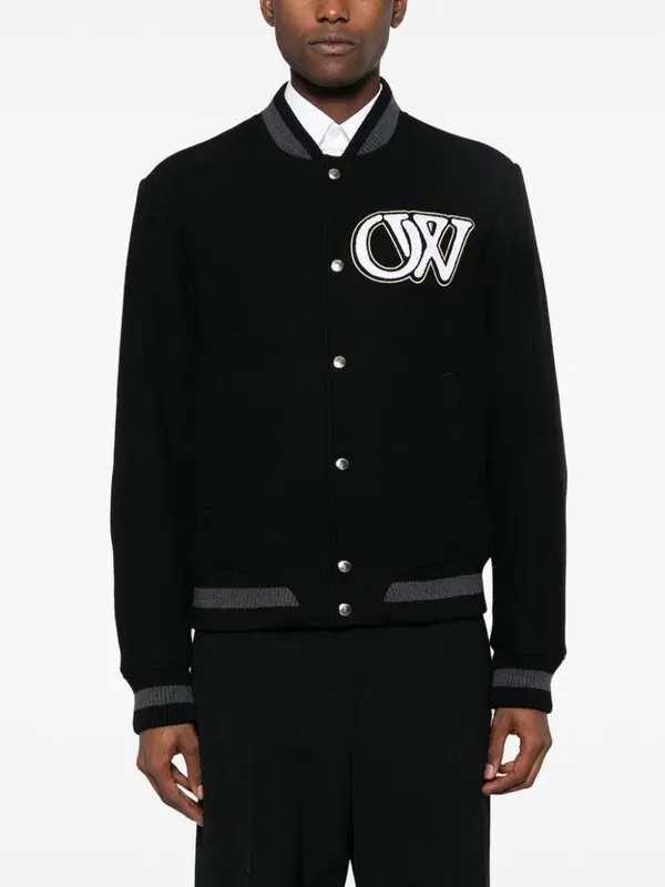 Off-White Logo-appliqué Varsity Bomber Jacket