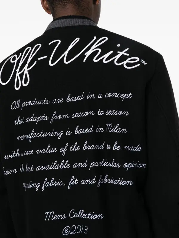 Off-White Logo-appliqué Varsity Bomber Jacket