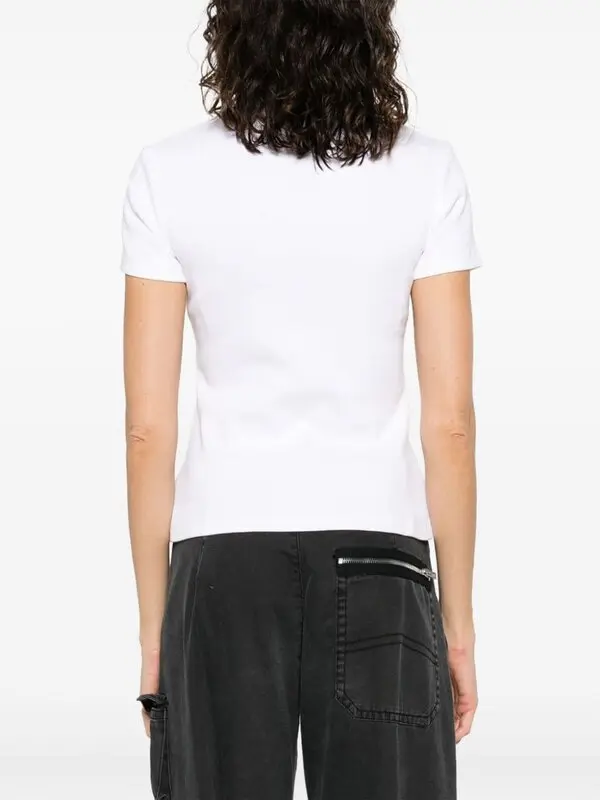 Off-White Stamp Stretch-cotton T-shirt - White