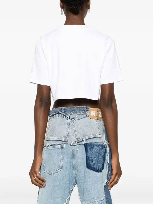 Off-White Off Stamp Cropped T-shirt - White