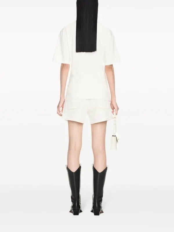 Off-White Contrast-stitching Denim Shorts