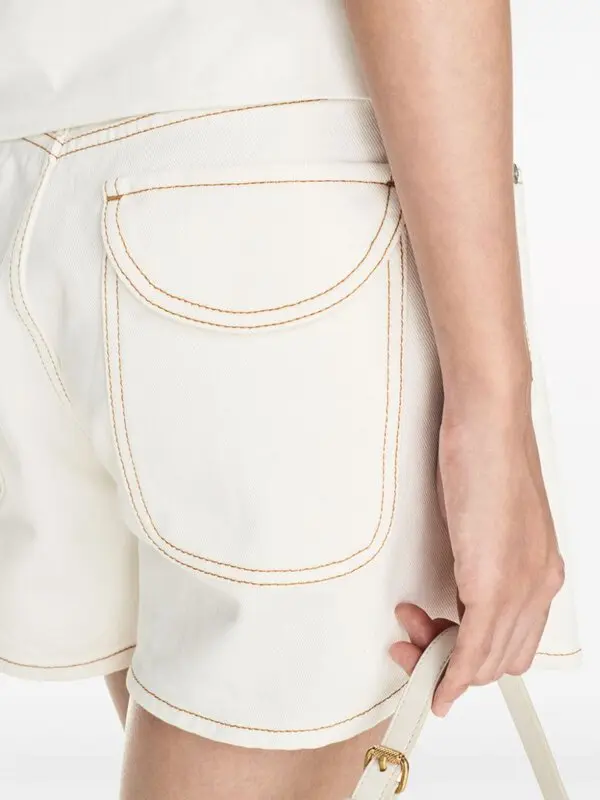 Off-White Contrast-stitching Denim Shorts