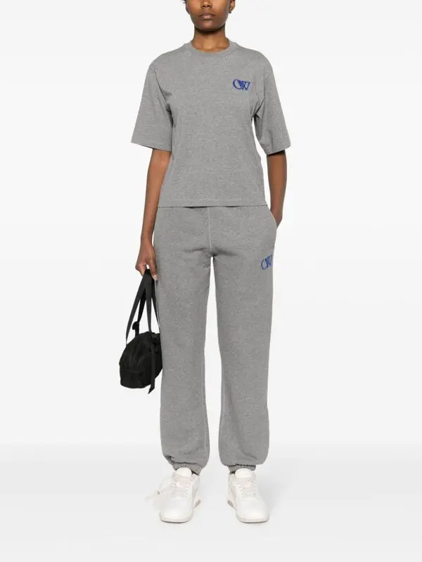Off-White Logo-embroidered Cotton T-shirt