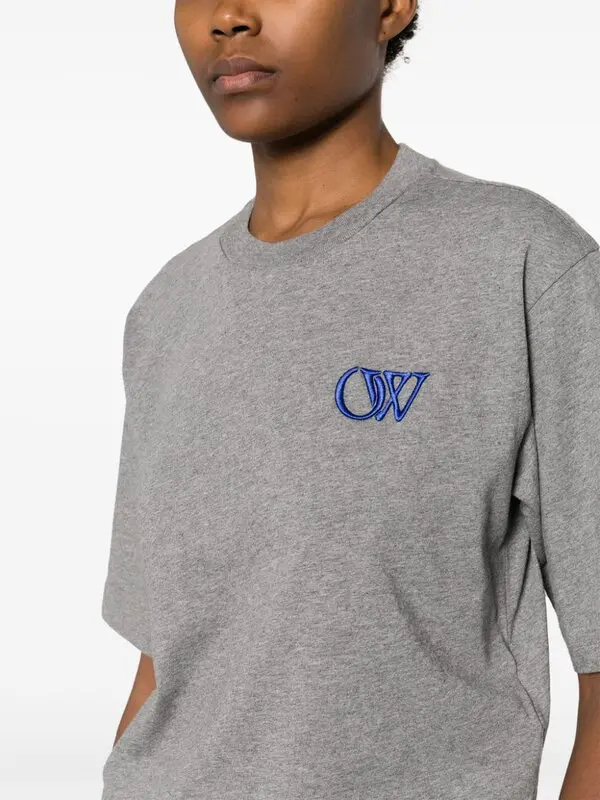 Off-White Logo-embroidered Cotton T-shirt