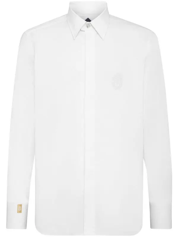 BILLIONAIRE Logo-embroidered Button-up Shirt - White