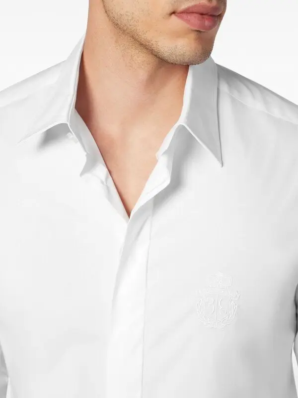 BILLIONAIRE Logo-embroidered Button-up Shirt - White