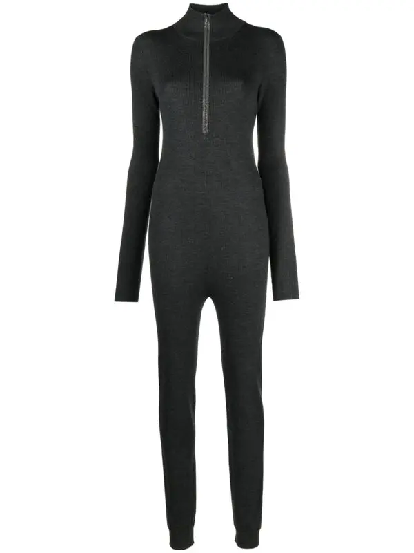 Brunello Cucinelli Ribbed Long-sleeve Jumpsuit