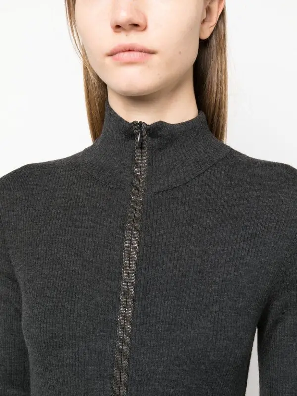 Brunello Cucinelli Ribbed Long-sleeve Jumpsuit